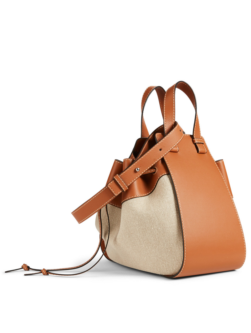 LOEWE Medium Hammock Leather And Linen Bag | Holt Renfrew