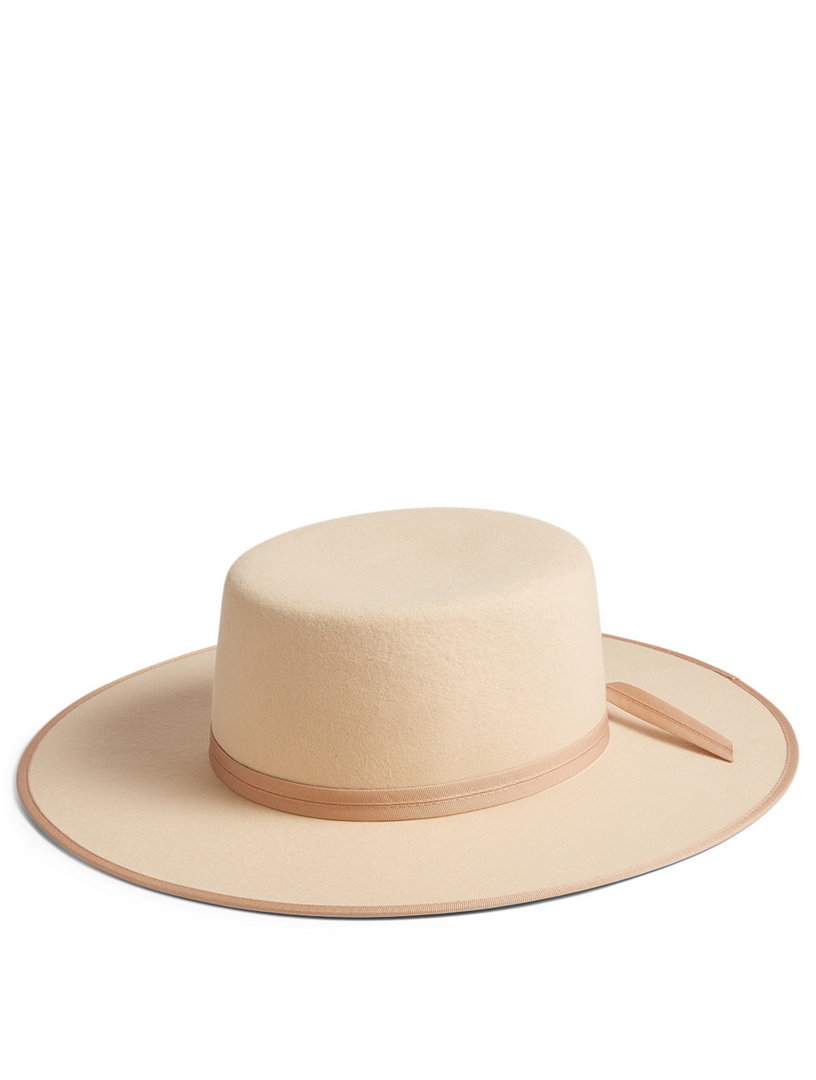 LACK OF COLOR Ivory Wool Rancher Boater Hat | Holt Renfrew