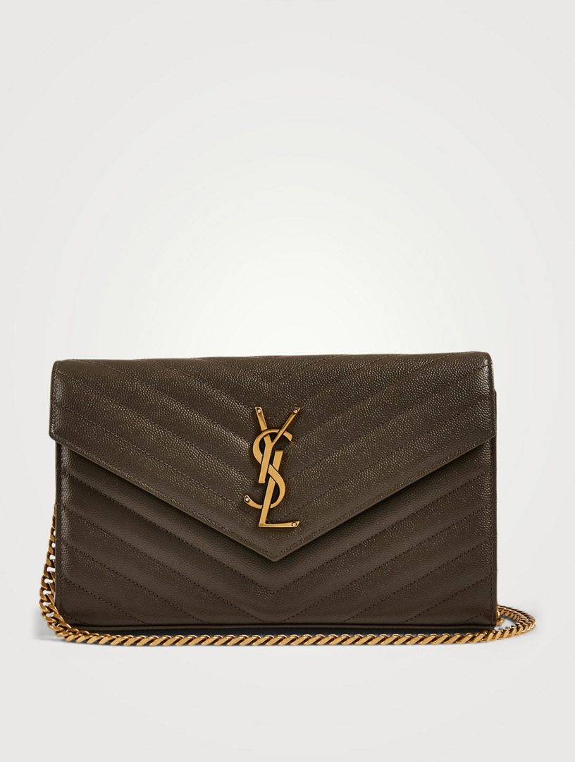 SAINT LAURENT YSL Monogram Leather Chain Wallet | Holt Renfrew