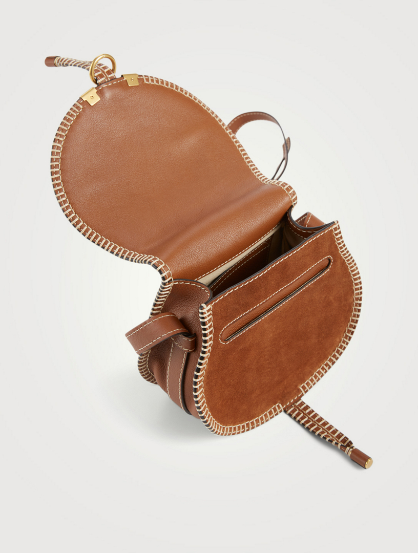 CHLOÉ Small Marcie Stitched Suede Crossbody Saddle Bag | Holt Renfrew