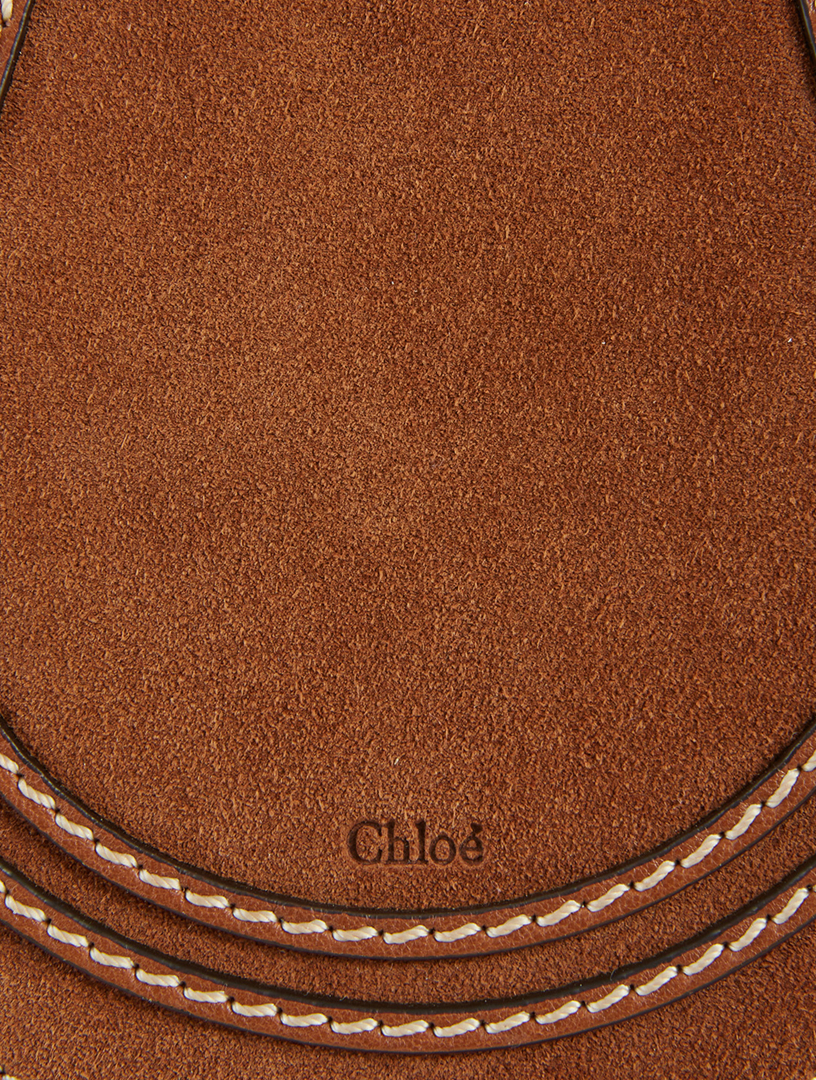 CHLOÉ Small Marcie Stitched Suede Crossbody Saddle Bag | Holt Renfrew