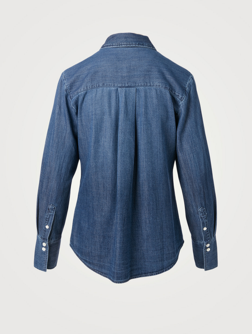 FRAME Denim Ruffle Tux Shirt | Holt Renfrew