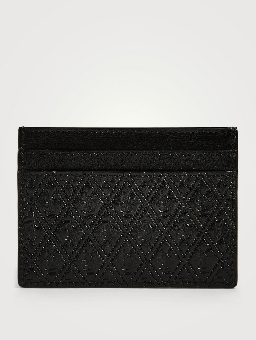 SAINT LAURENT YSL Monogram Embossed Leather Card Holder | Holt Renfrew
