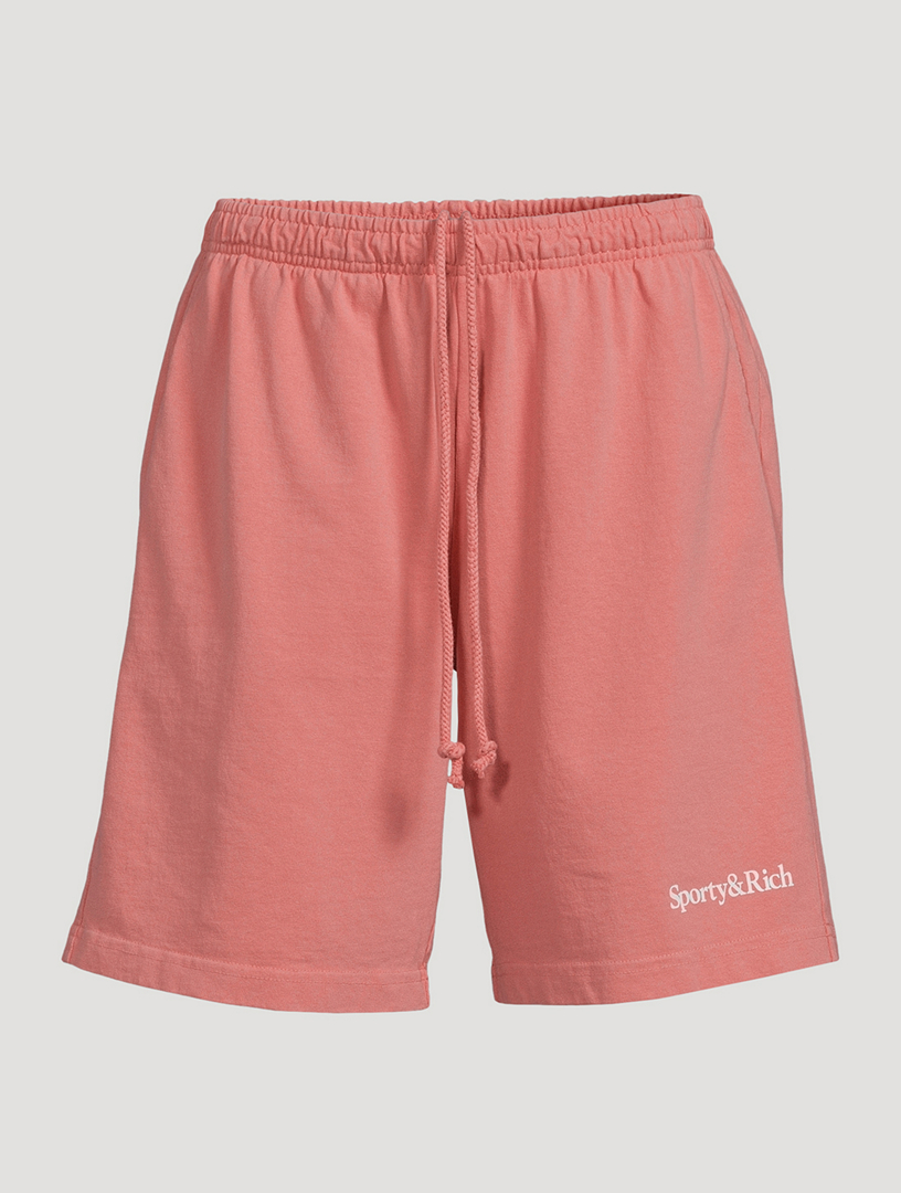 SPORTY & RICH Serif Logo Gym Shorts | Holt Renfrew