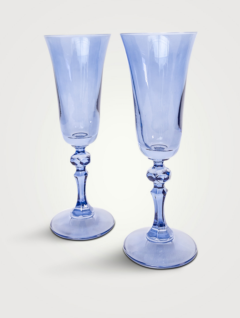 Estelle Colored Glass Regal Coloured Glass Flutes Set Of 2 Holt Renfrew