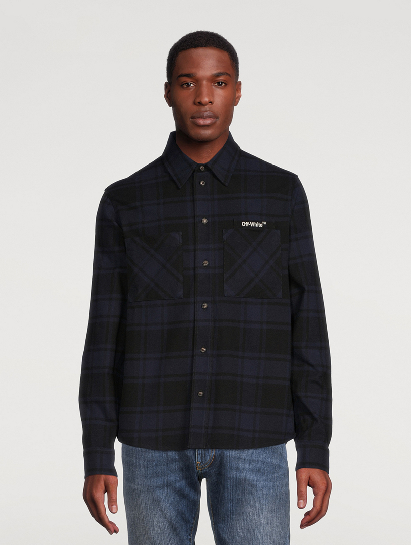 OFF-WHITE Outline Arrow Flannel Shirt | Holt Renfrew