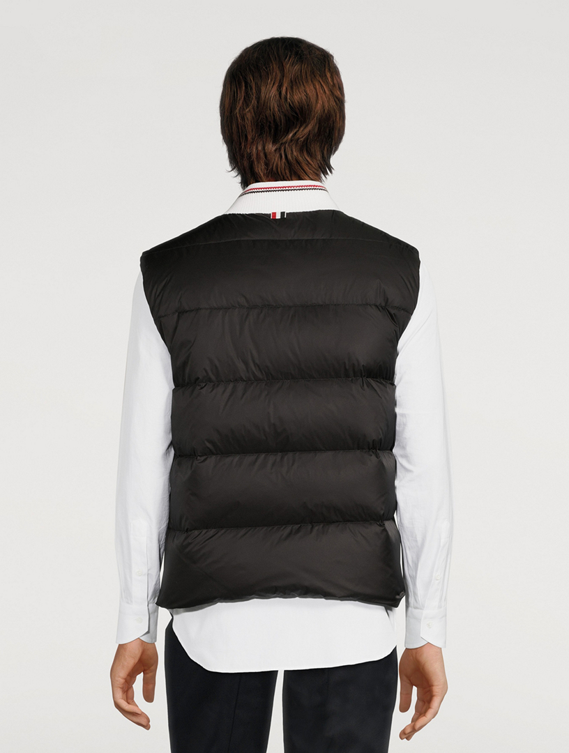 THOM BROWNE Nylon Four-Bar Down Vest | Holt Renfrew