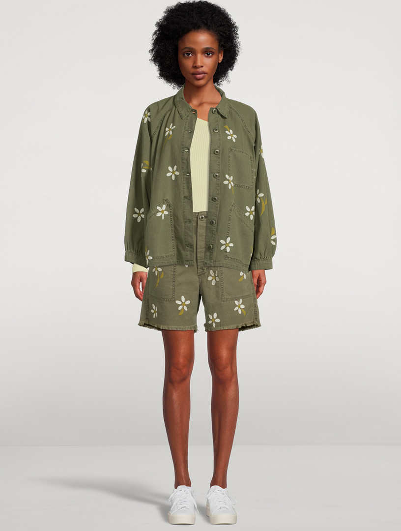 THE GREAT. The Commodore Army Jacket In Floral Print | Holt Renfrew