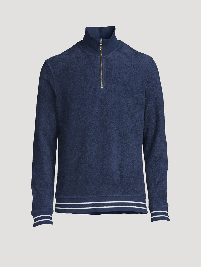 ORLEBAR BROWN Isar Cotton Towelling Half-Zip Sweater | Holt Renfrew