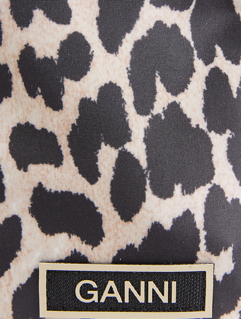 GANNI Festival Recycled Tech Fabric Crossbody Bag In Leopard Print ...