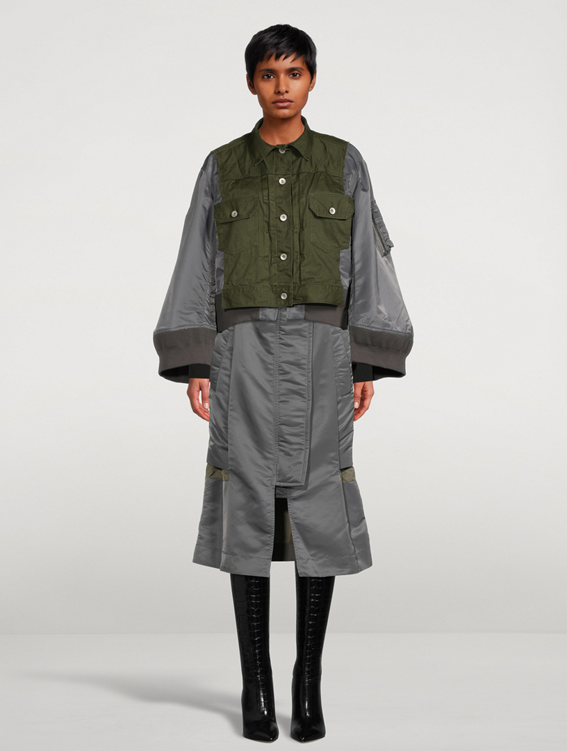 SACAI Denim x Nylon Twill Jacket | Holt Renfrew SACAI Denim x Nylon Twill Jacket | Holt Renfrew