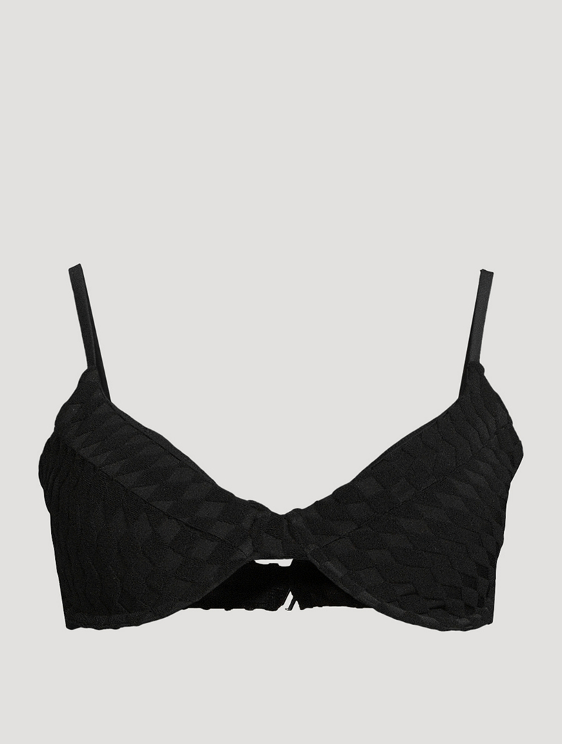 GOOD AMERICAN Jacquard Demi Bikini Top | Holt Renfrew