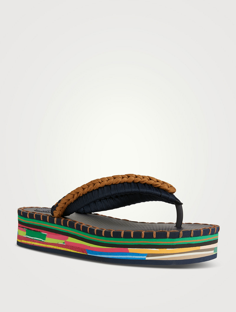 CHLOÉ Lou Crochet Platform Thong Sandals | Holt Renfrew