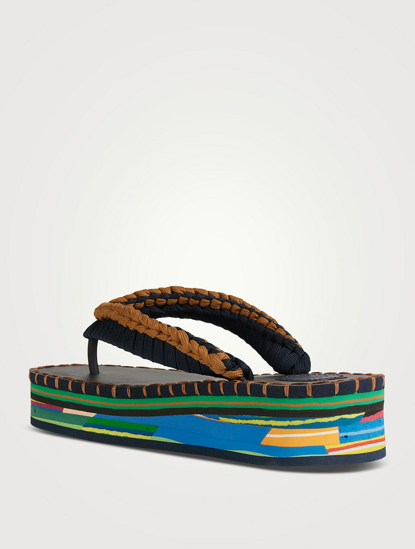 CHLOÉ Lou Crochet Platform Thong Sandals | Holt Renfrew