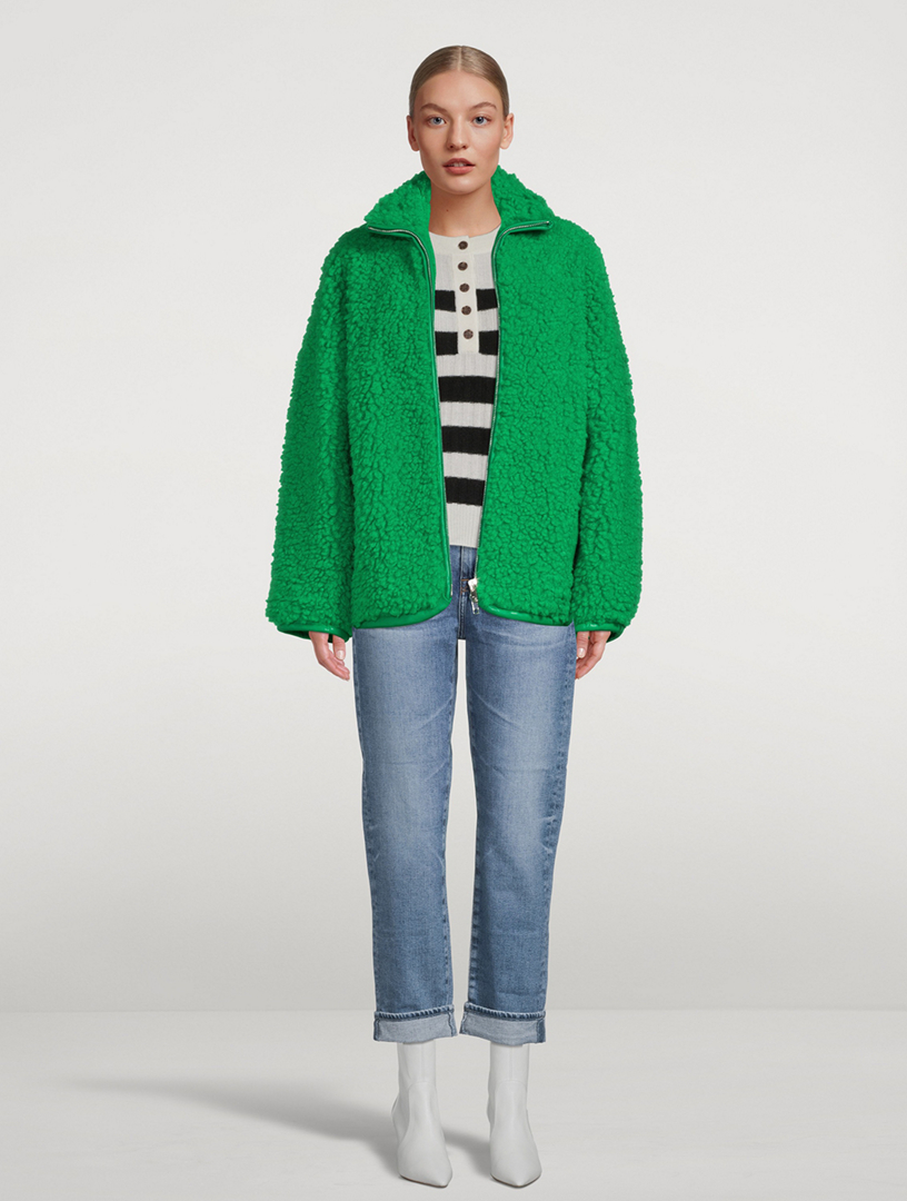 STAND STUDIO Azalea Zip-Up Teddy Jacket | Holt Renfrew