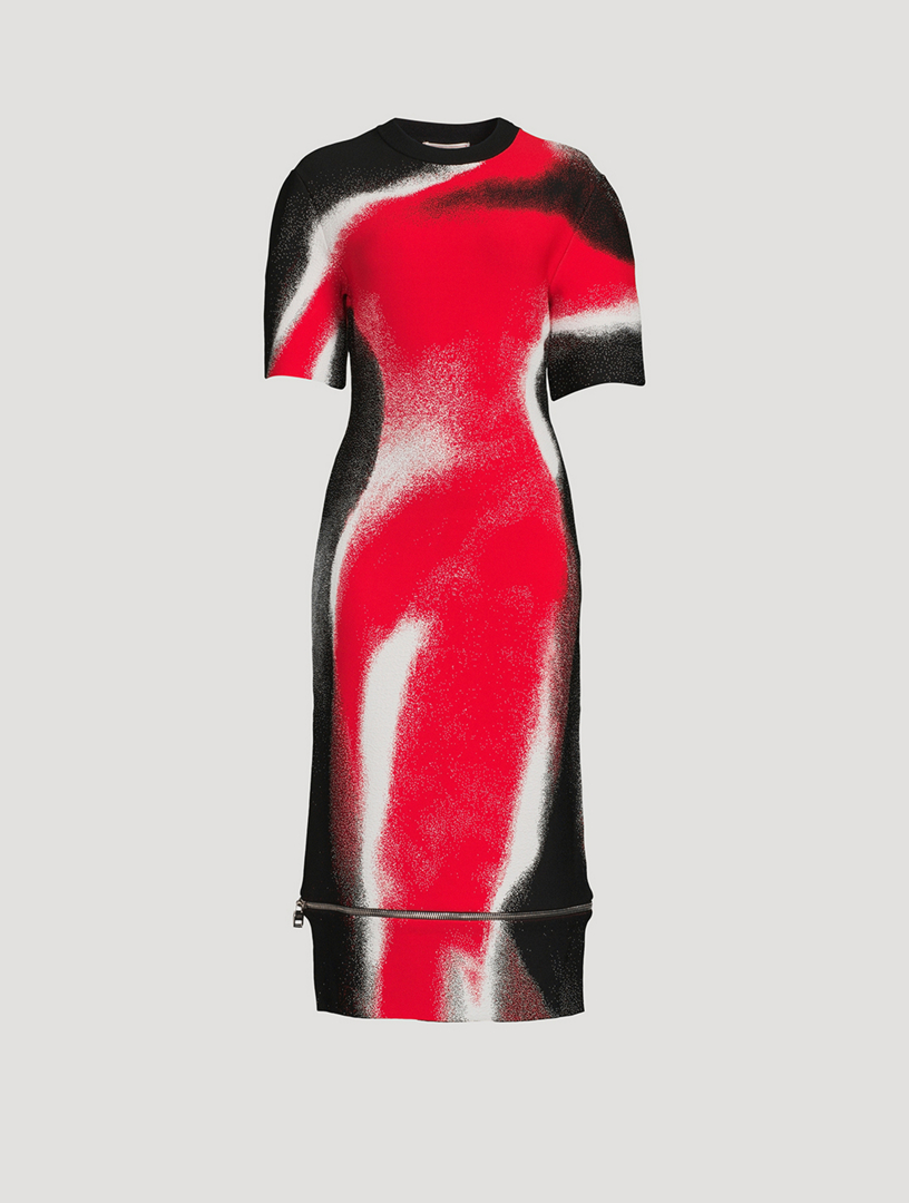 ALEXANDER MCQUEEN Mushroom Spores Jacquard Pencil Dress | Holt Renfrew