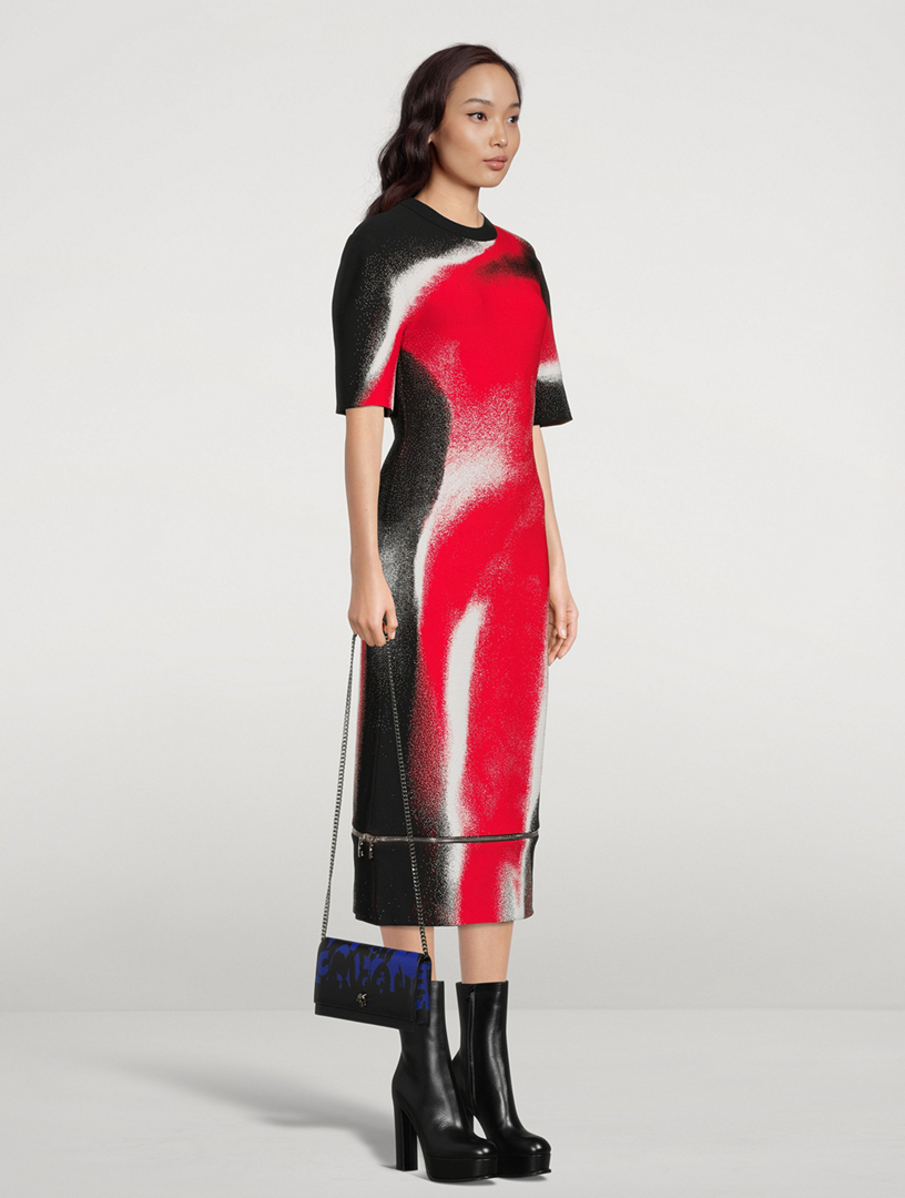 ALEXANDER MCQUEEN Mushroom Spores Jacquard Pencil Dress | Holt Renfrew
