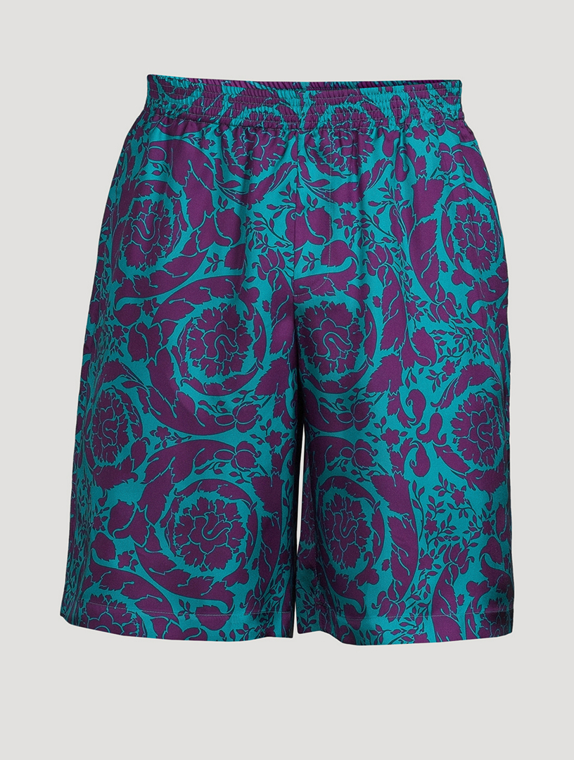 VERSACE Barocco Silk Shorts | Holt Renfrew