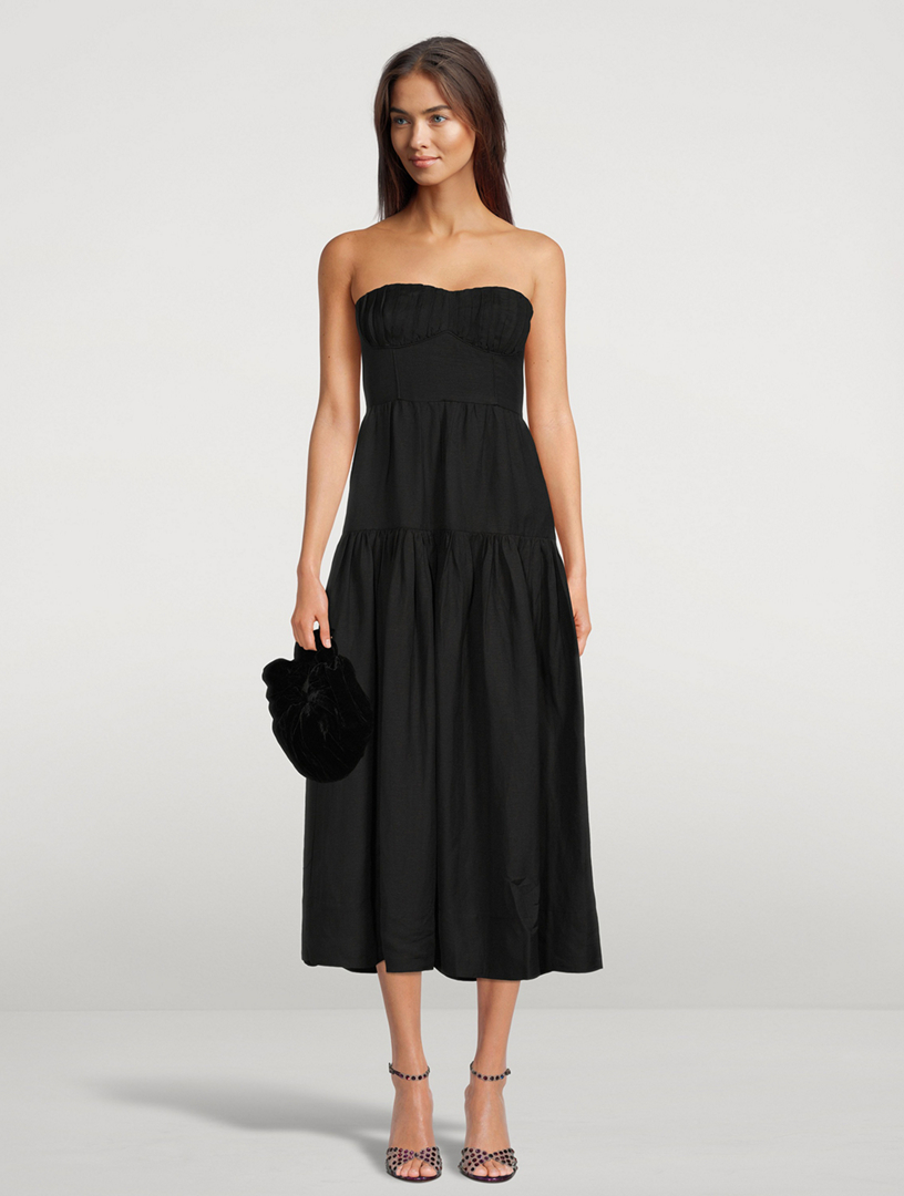 SHONA JOY Morgan Strapless Midi Dress | Holt Renfrew