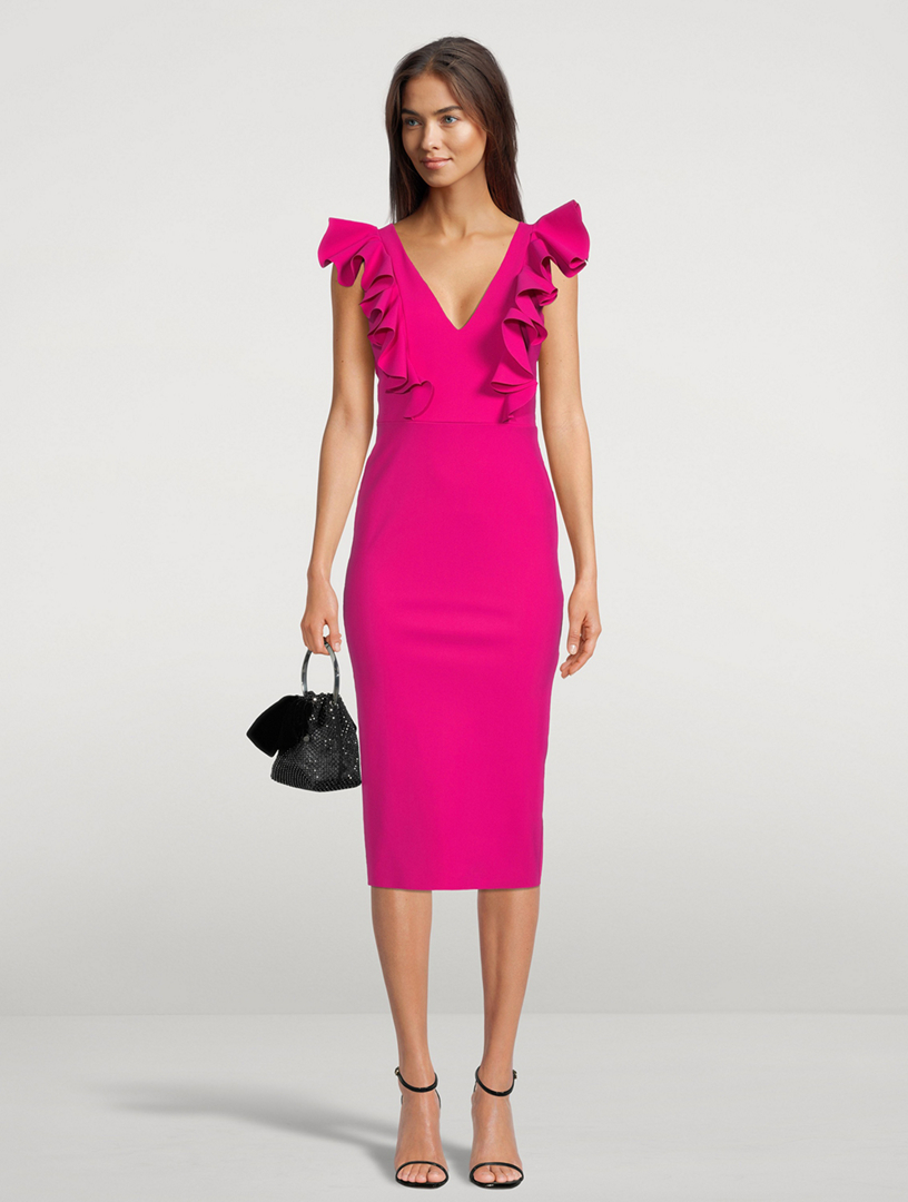 GRETA CONSTANTINE Gable Ruffled Sheath Dress | Holt Renfrew