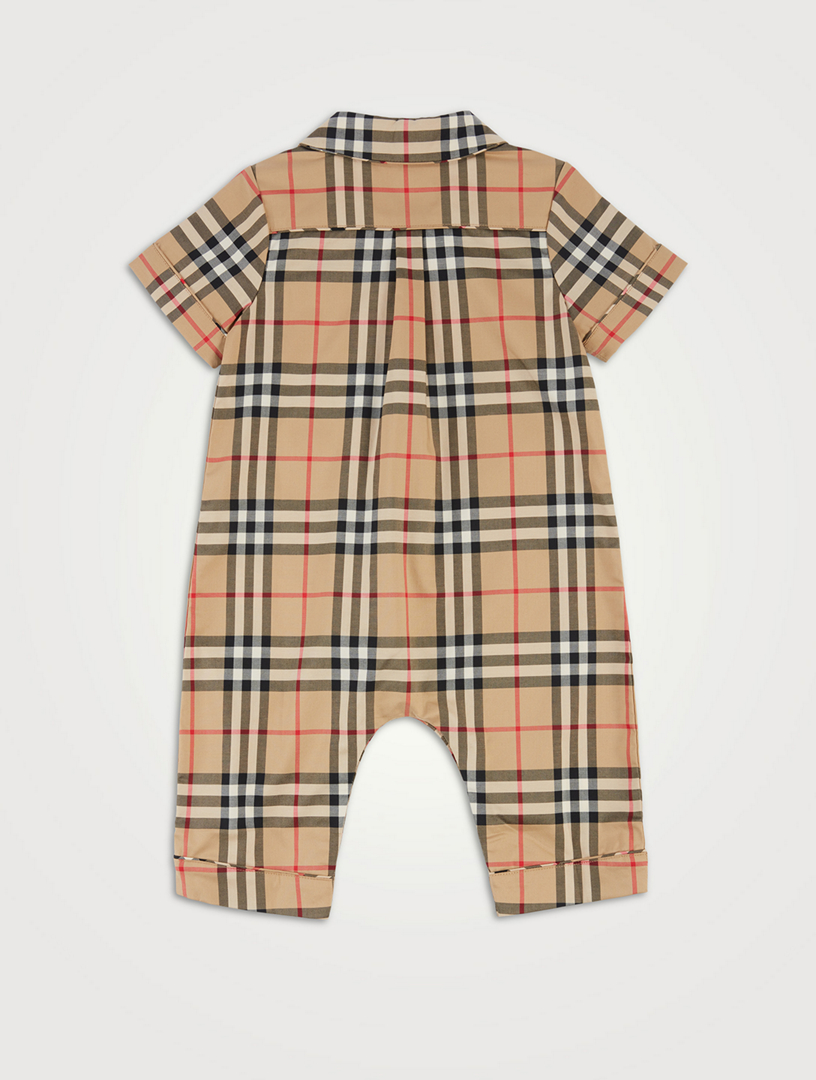 BURBERRY Vintage Check Stretch Cotton Onesie | Holt Renfrew