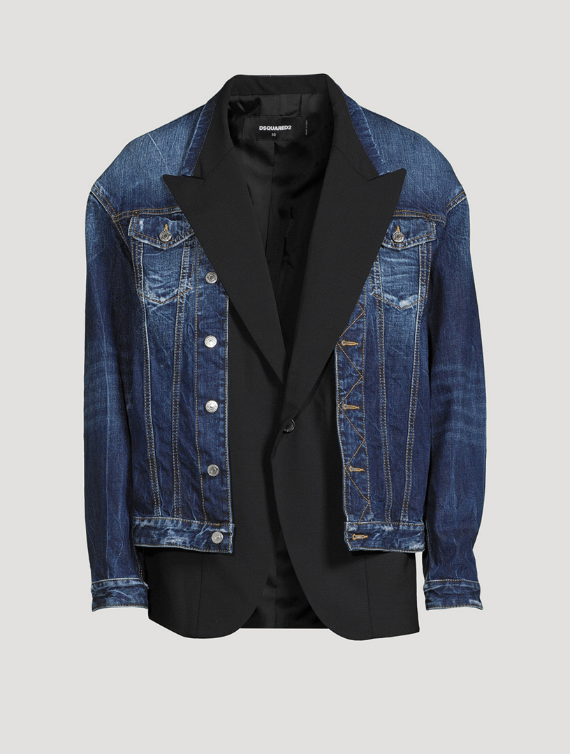 DSQUARED2 Wool And Denim Layered Jacket | Holt Renfrew