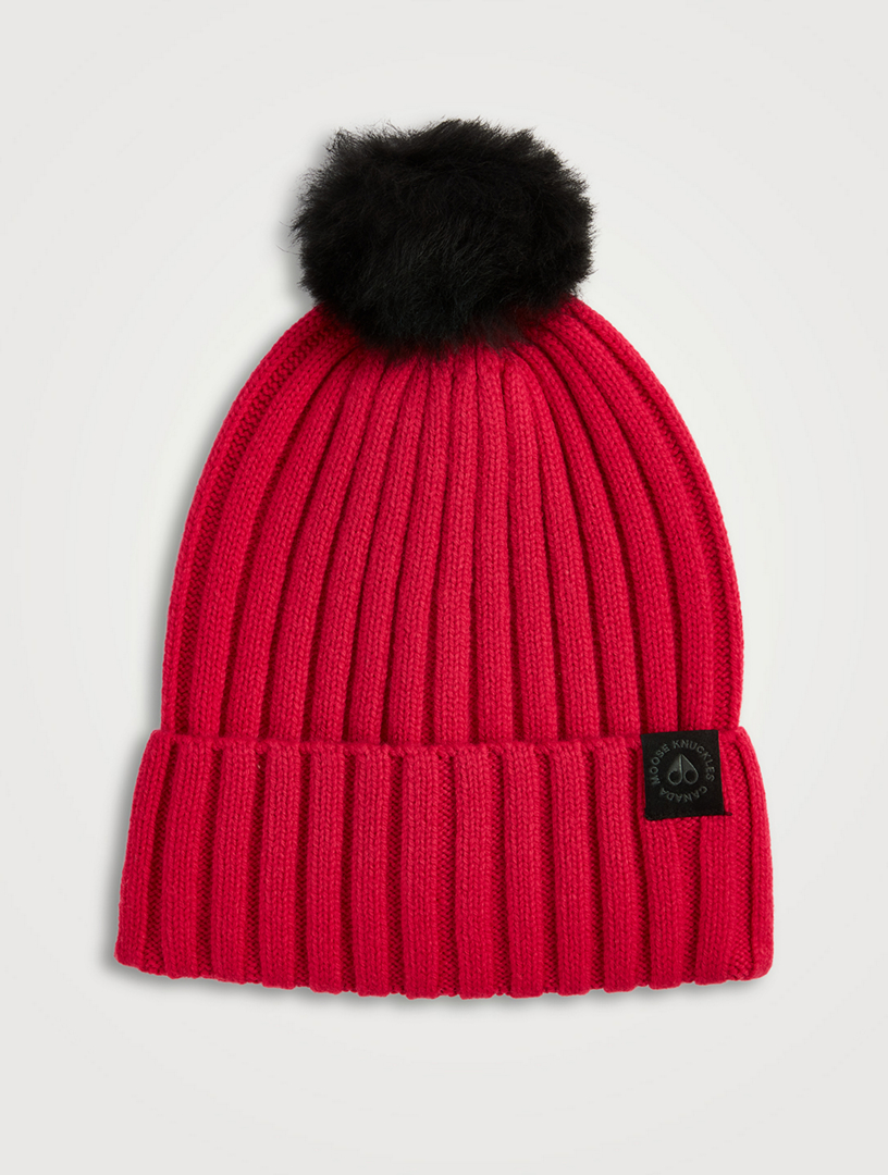 MOOSE KNUCKLES Verona Wool Toque With Shearling Pom | Holt Renfrew
