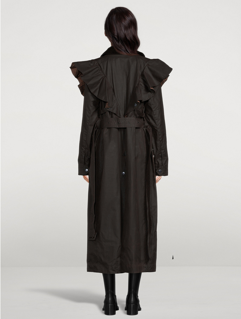 CHLOÉ Barbour x Chloé Dani Ruffled Trench Coat | Holt Renfrew