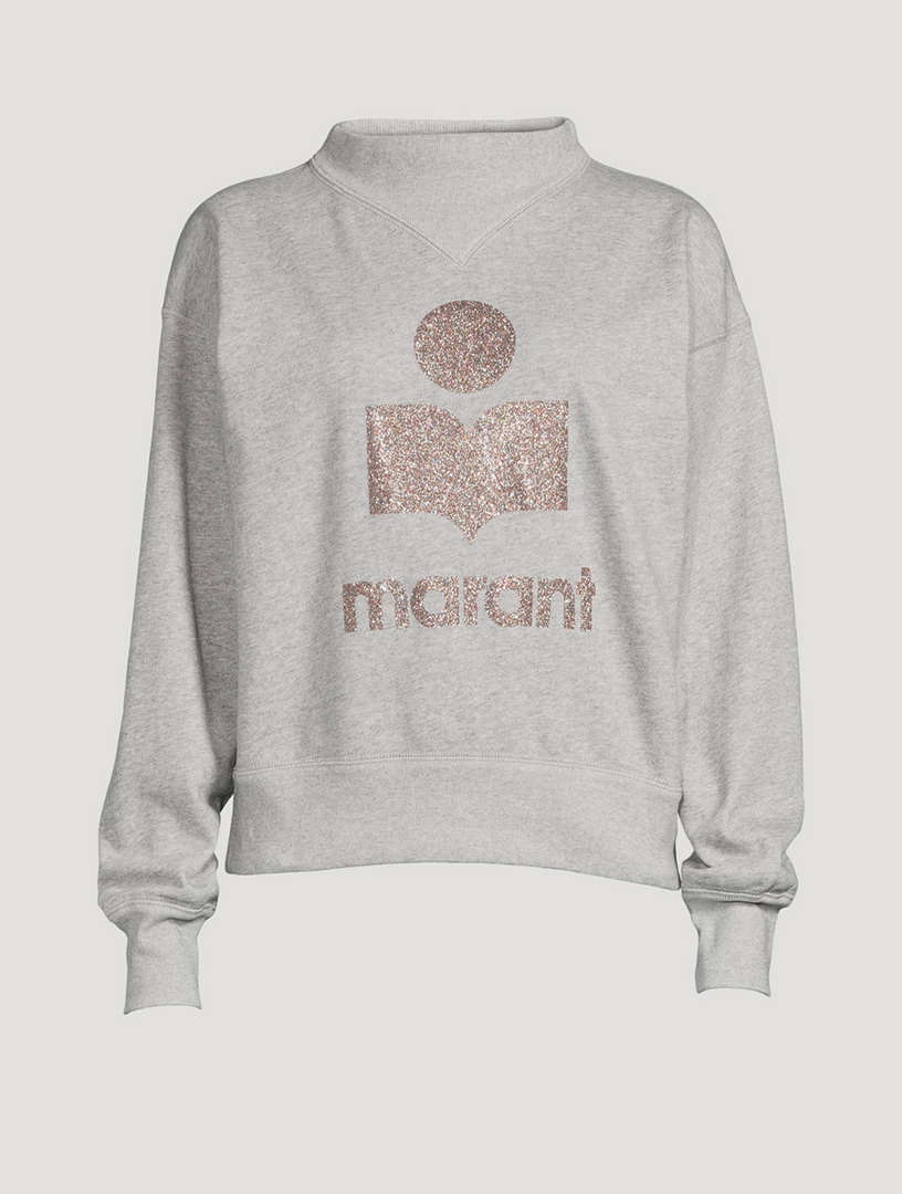 ISABEL MARANT ÉTOILE Moby Glitter Logo Sweatshirt | Holt Renfrew