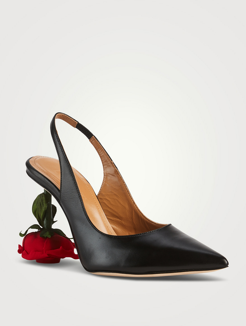 LOEWE Rose Heel Leather Slingback Pumps Holt Renfrew