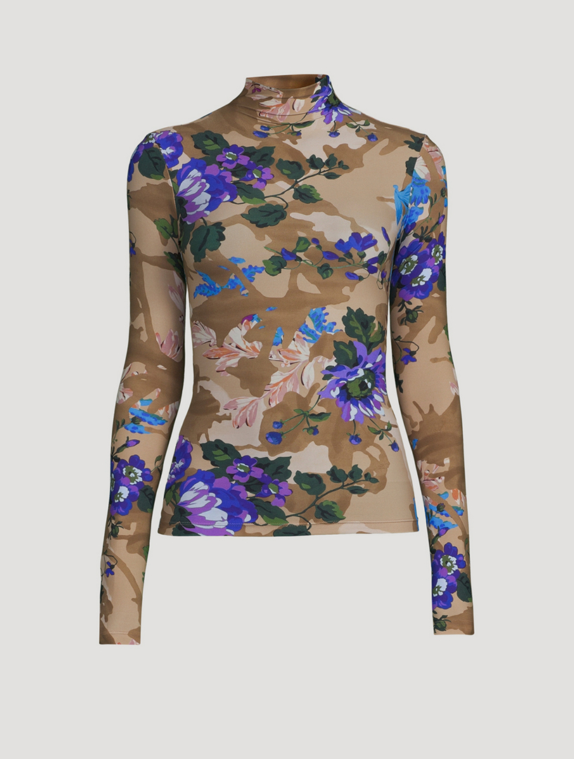 OFF-WHITE Second Skin Turtleneck In Floral Print | Holt Renfrew