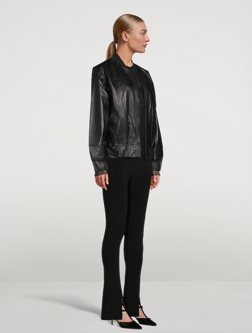 STAND STUDIO Track Leather Jacket | Holt Renfrew