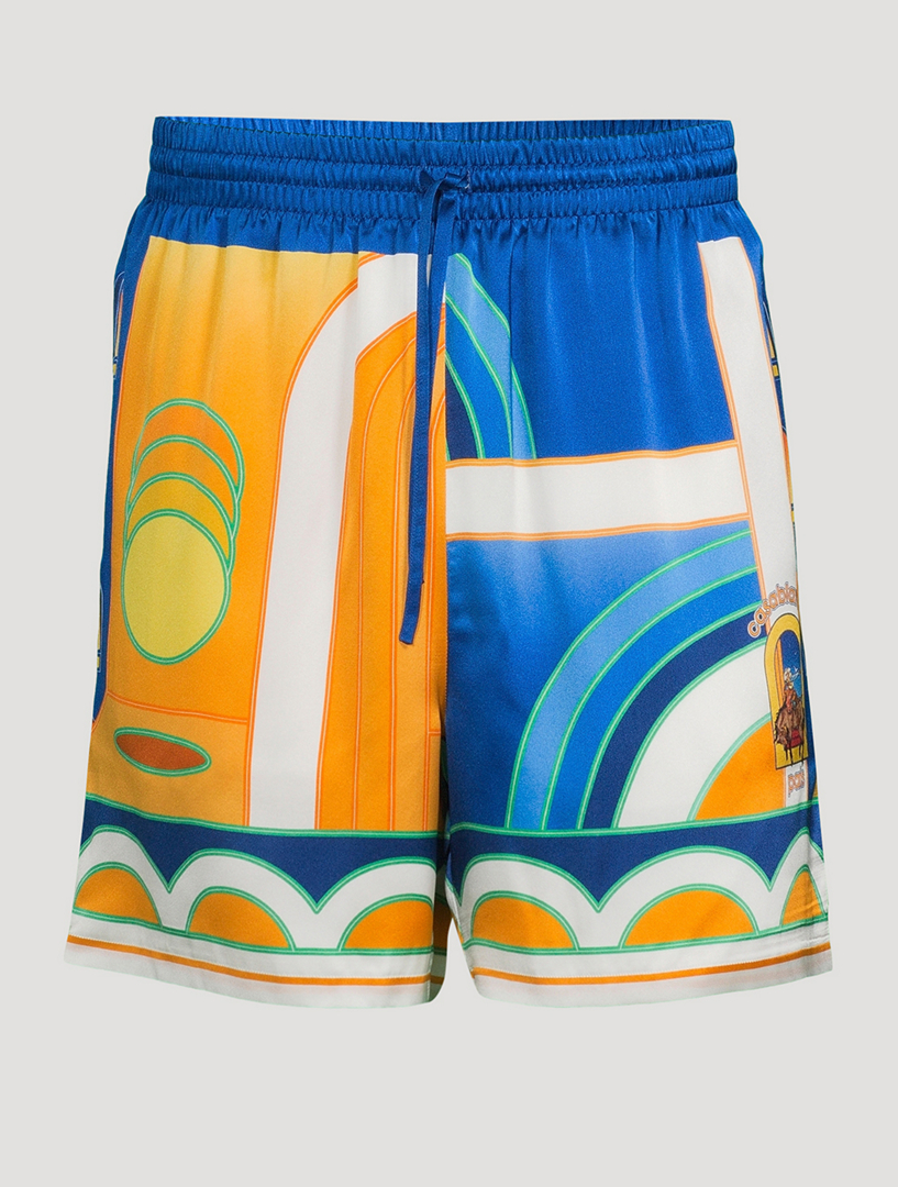 CASABLANCA Paysage Silk Shorts | Holt Renfrew