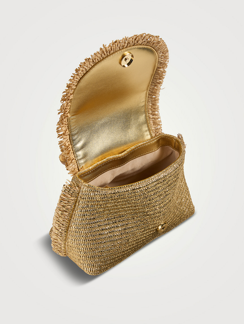 CULT GAIA Mini Ozzy Metallic Raffia Top Handle Bag | Holt Renfrew
