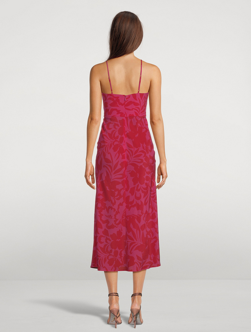 SHONA JOY Silk Keyhole Midi Dress In Portea Print | Holt Renfrew