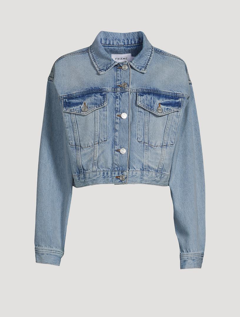 FRAME Le Cropped Oversized Denim Jacket | Holt Renfrew