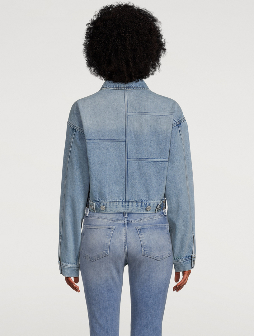 FRAME Le Cropped Oversized Denim Jacket | Holt Renfrew