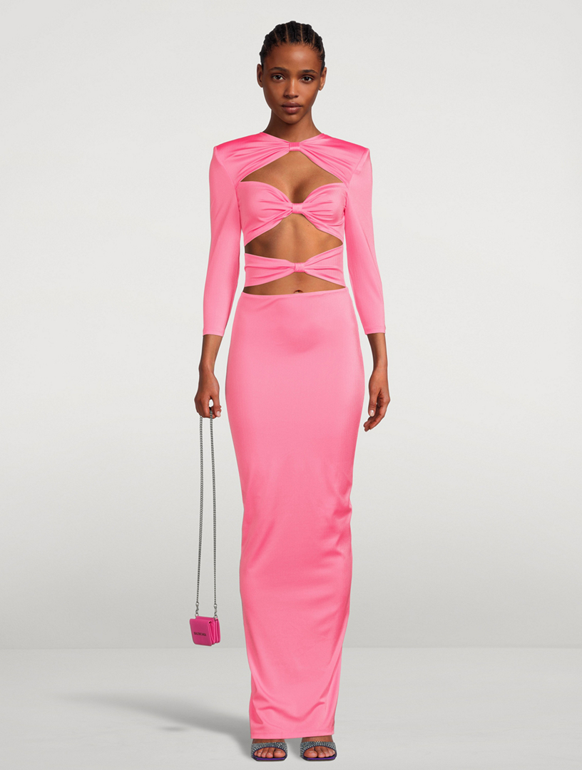 BRONX AND BANCO Daphne Cut-Out Satin Maxi Dress | Holt Renfrew
