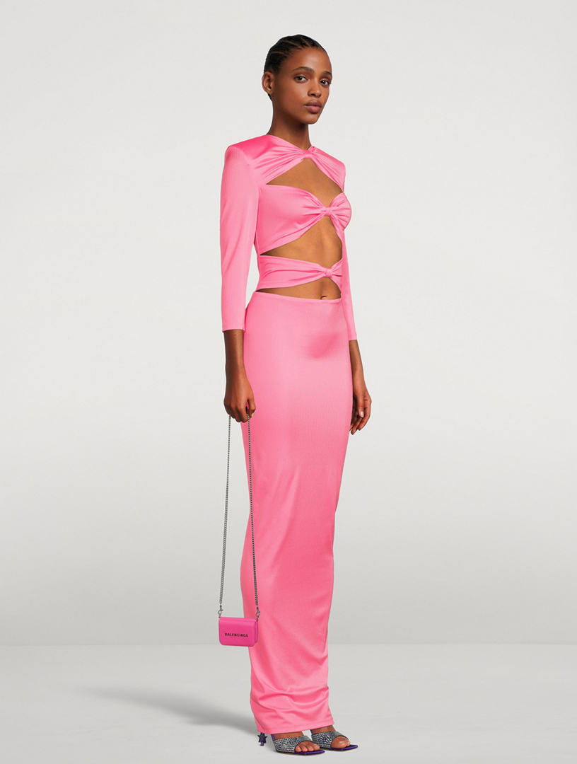 BRONX AND BANCO Daphne Cut-Out Satin Maxi Dress | Holt Renfrew