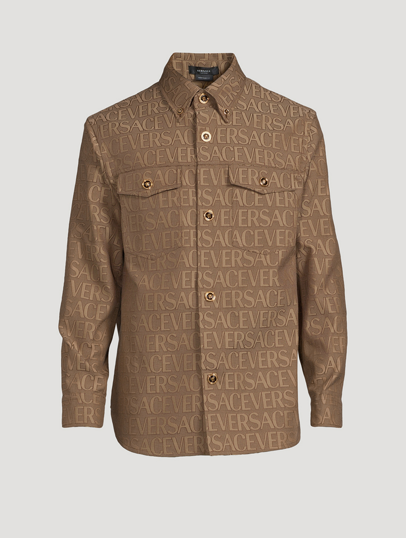 VERSACE Allover Logo Overshirt | Holt Renfrew