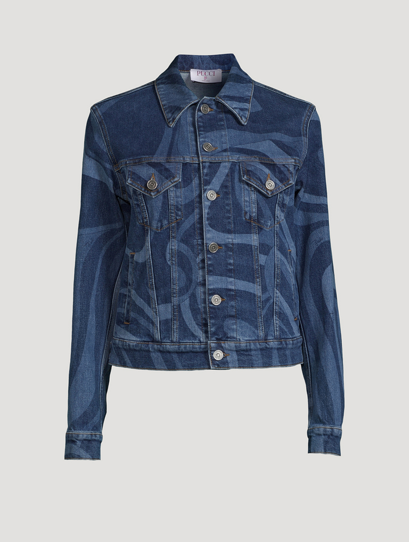 PUCCI Denim Jacket In Marmo Print | Holt Renfrew