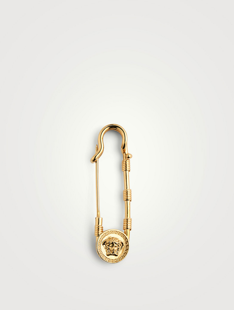 Versace medusa safety pin brooch store