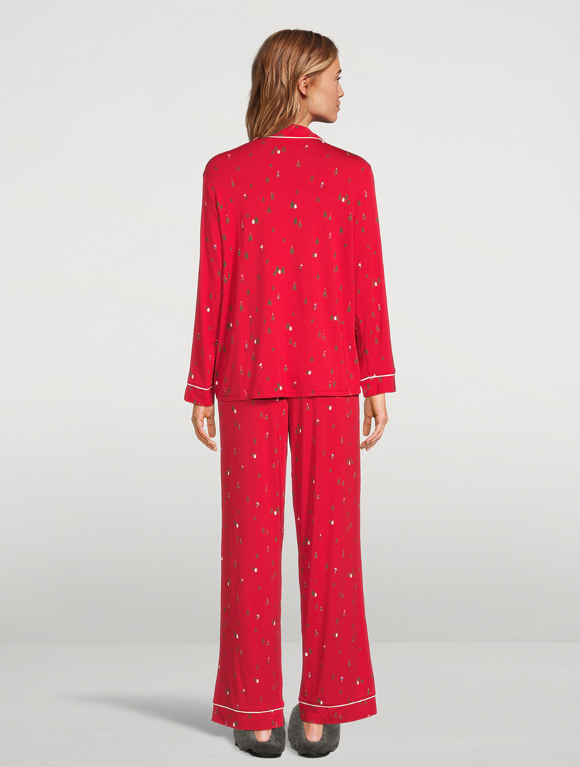 EBERJEY Gisele Long Pajama Set In Tree Print | Holt Renfrew