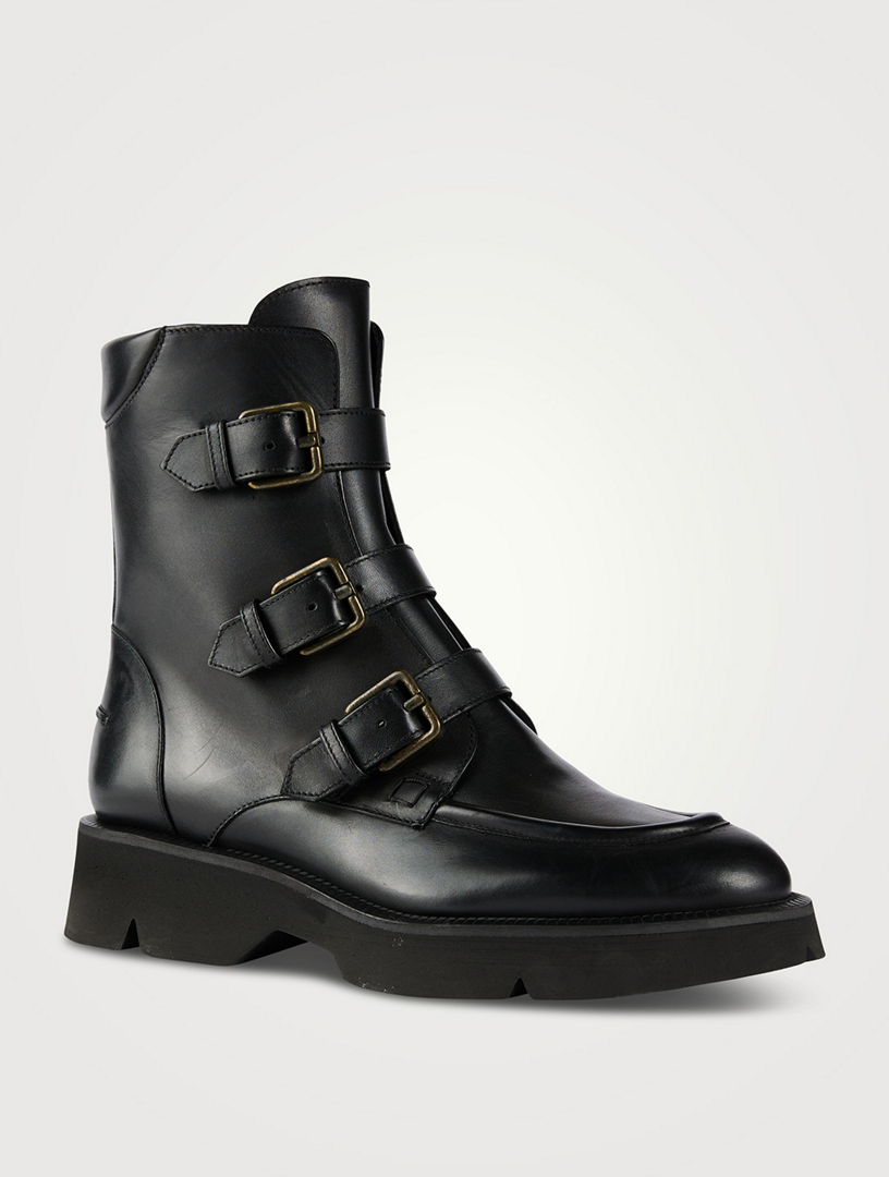 LA CANADIENNE Benwin Leather Combat Boots | Holt Renfrew