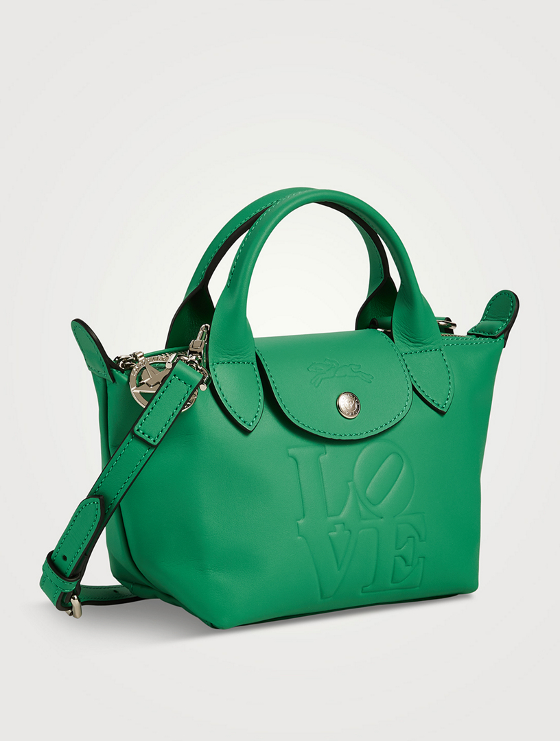 LONGCHAMP Longchamp x Robert Indiana XS Le Pliage Leather Top Handle Bag | Holt Renfrew