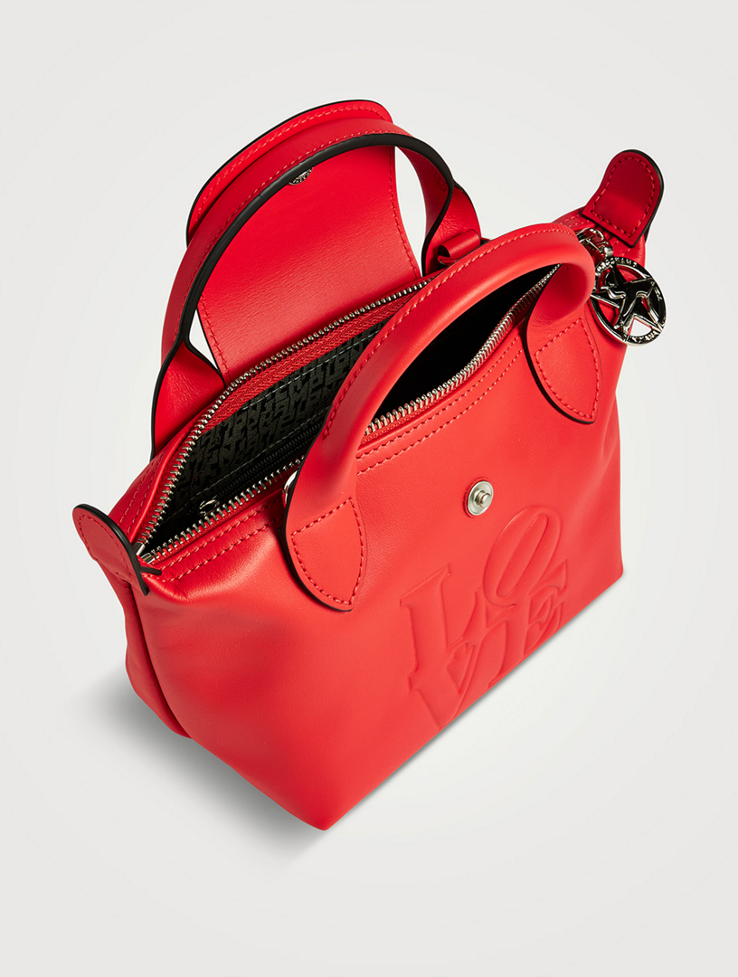 LONGCHAMP Longchamp x Robert Indiana XS Le Pliage Leather Top Handle Bag | Holt Renfrew