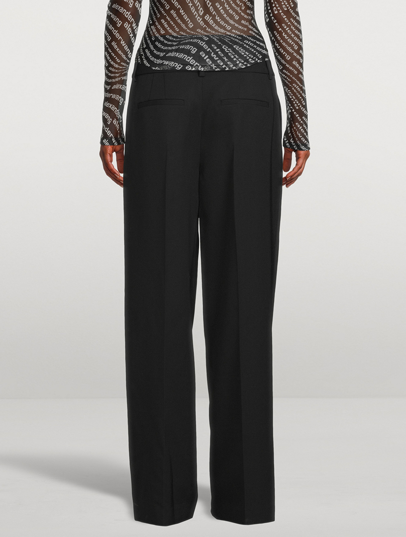 ALEXANDER WANG Wool Trousers With Layered Boxer Shorts | Holt Renfrew