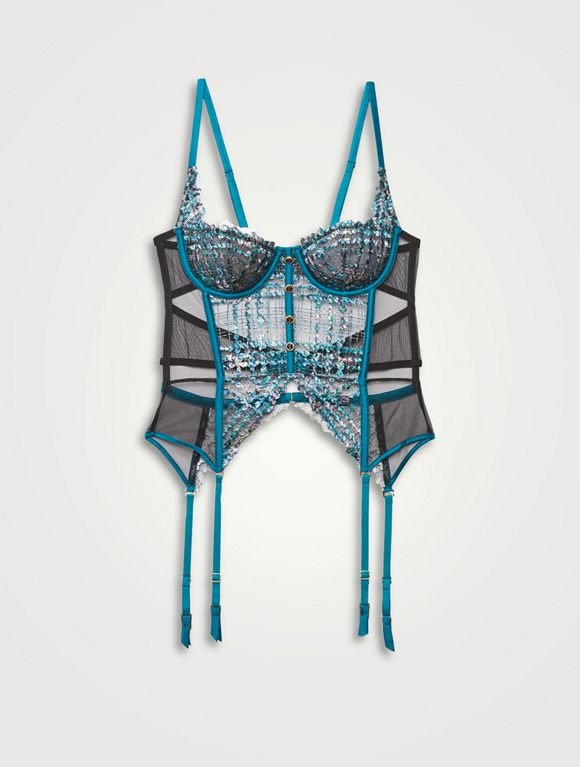 FLEUR DU MAL Gabrielle Embroidery Garter Basque | Holt Renfrew