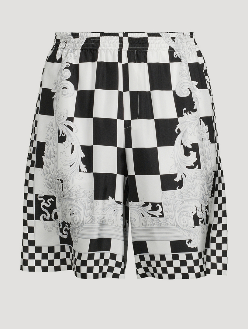 VERSACE Contrasto Medusa Silk Shorts | Holt Renfrew