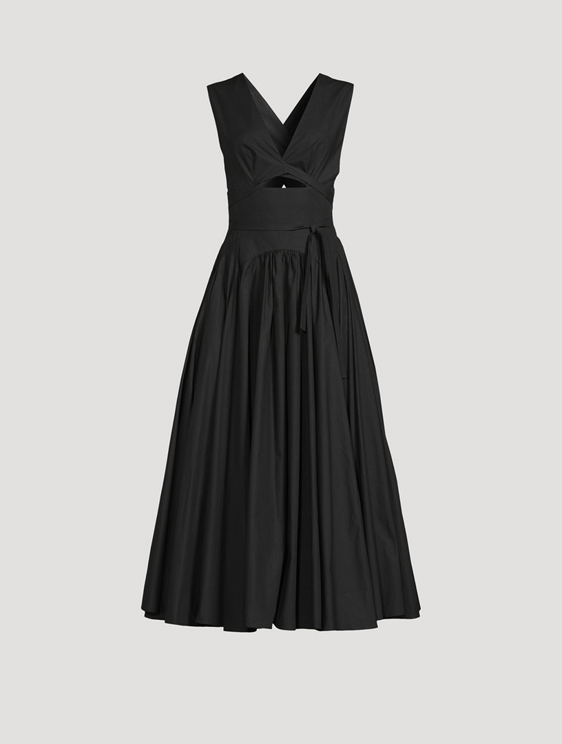 ANOTHER TOMORROW Cut-Out Poplin Midi Dress | Holt Renfrew